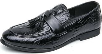 Minitoo Mocassins dété confortables pour homme avec pompon, Y2229 Noir, 42 EU