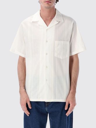 Portuguese Flannel Chemise bowling en coton avec col cubain et poche