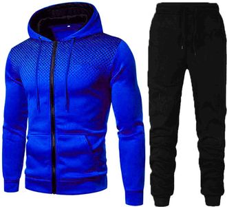 Generic Herren Jogging Anzug Trainingsanzug Sportanzug aus Baumwolle Jogginganzug Jogginganzug Herren Anzug Herren Trainingsanzug Herren Jogginghose Hoodie-Sp