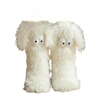 Generic Friends Chaussettes confortables avec yeux, jolies chaussettes dhiver antid&eacute;rapantes pour femme, chaussettes damis, chaussettes ultra chaudes en peluc