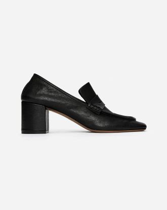 Arket Lederloafer Mit Absatz -Schwarz