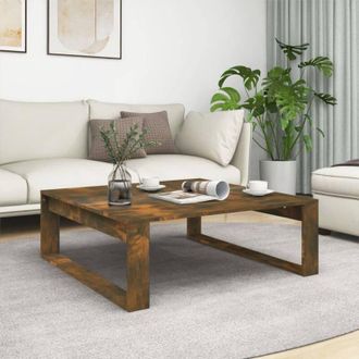 vidaXL Table basse Ch&ecirc;ne fum&eacute; 100x100x35 cm Bois ding&eacute;nierie