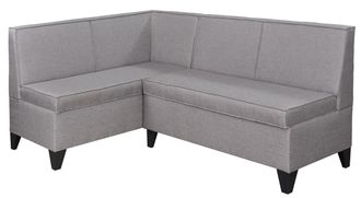 Rodnik Eckbank Look in grau, Sitzbank, Polsterbank mit Stauraum, Truhenbank 167x120 cm (kurzer Schenkel Links)