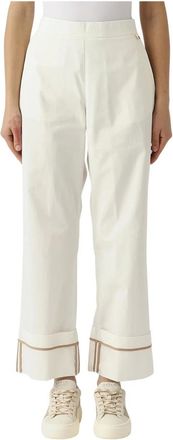 Herno Femme, Pantalons, Blanc, Taille: 38 FR Cuffed Hem Pantalons