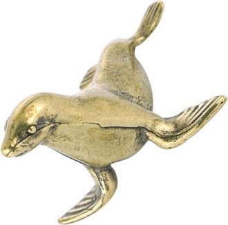 Amosfun Messing Siegel Robben Figur Vintage Desktop Dekoration Handgefertigt Kreatives Geschenk F&uuml;r Zuhause Und B&uuml;ro