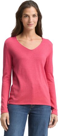 Tom Tailor Damen Strickpullover Mit V-Ausschnitt Pullover, 39065 - Rose Pink Melange, XXL EU