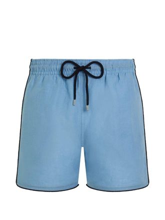 Vilebrequin Mens Swim Shorts Mallorca Blue Linen Suits