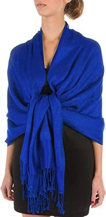 Sakkas 70 x 28 souple Pashmina Feel vari&eacute; Paisley Conception ch&acirc;le/Wrap/Stole - Bleu royal
