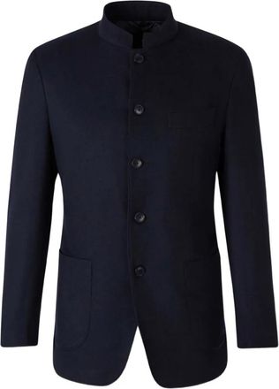 Atelier Munro Jacke mit Mandarinkragen - Blau