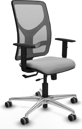 Piqueras y Crespo B&uuml;rostuhl, grau, mit 1D-Armlehnen, h&ouml;henverstellbare Lendenwirbelst&uuml;tze, ausgestattet mit Syncro/Traslack und Schneideschaum, mit Rollen von 65 mm, Pa