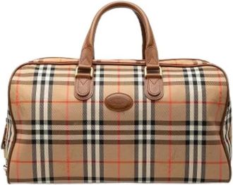 Burberry unisex, Pre-owned, Brun, Taille: ONE Size Sac de voyage en toile Pre-owned