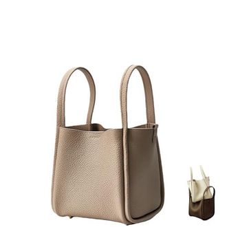 Generic Petit sac seau en cuir pour femme - Design classique - &Eacute;l&eacute;gant - Fourre-tout souple - Sac &agrave; main Hobo, marron clair, 17cm*19cm*20cm/ 6.69in*7.48in*7.7