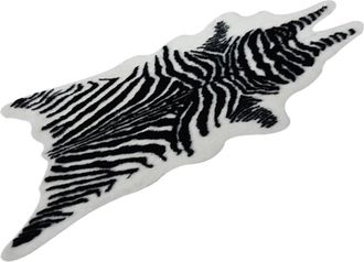 Cabilock Zebra-Muster Teppich Weich Flauschiger Wohnbereich Bodenteppich rutschfest Vielseitig Verwendbar Als Sitzkissen Schlafzimmer Wohnzimmer Teppich Mit An