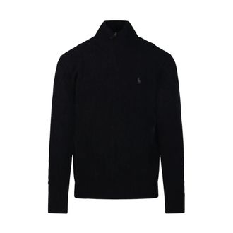 Ralph Lauren Pullover mit Zopfmuster und Pony-Logo - - Knitwear - Herren - Schwarzk - M