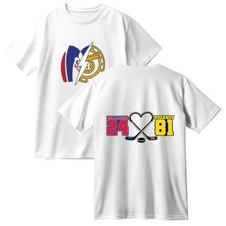 Generic HeatRivalry Merch Hollander 24 Rozanov 81 CP T-shirt unisexe &agrave; manches courtes pour fans de la s&eacute;rie TV, blanc, XXL