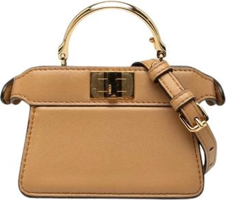 Fendi Pre-owned Sac Peekaboo ISeeU Micro Cuir 2way - Femme - Pre-owned - Beige - Taille: ONE Size