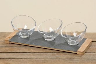 santa lucia Glasschalen 4 TLG auf Tablett H&ouml;he 8,5 cm Schalen Sch&uuml;sseln Schalenset Dipschalen