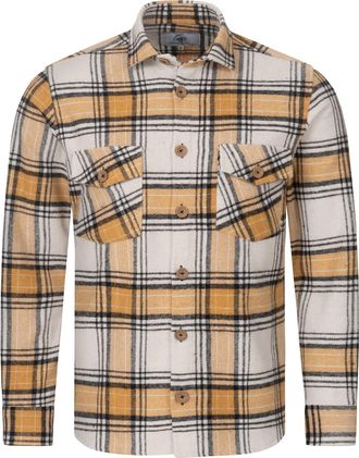 Rock Creek Herren Hemd Kariertes Flanellhemd Karohemd Herrenhemd Flanell Hemden Holzf&auml;llerhemd &Uuml;bergangsjacke Langarm Kariert Winter H-325 Gelb 5XL
