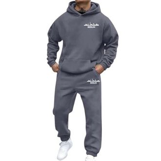 Generic NAFING Ensemble Survêtement Homme, Ensemble Jogging Homme Ensemble Survêtement Automne Hiver Vêtement Sportswear Jogging Tenue Sweat À Capuche Et Spor