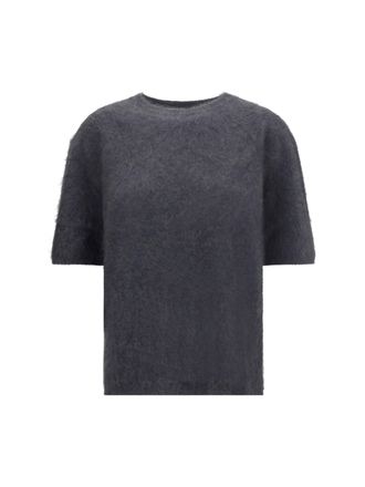 Lisa Yang Womens Cashmere Sweater Maren Graphite Brushed