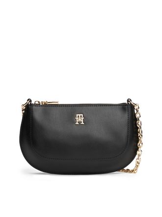 Tommy Hilfiger Umh&auml;ngetasche TOMMY HILFIGER TH GLAM MINI CHAIN CROSSOVER, Damen, Gr. B/H/T: 20cm x 14cm x 5cm, schwarz, Lederimitat, Taschen Umh&auml;ngetasche, Damen Sch