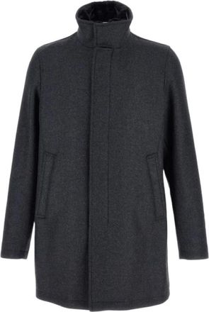 Herno Homme, Manteaux, Gris, Taille: 3XL Carcoat en Laine Facile et Fausse Fourrure Légère