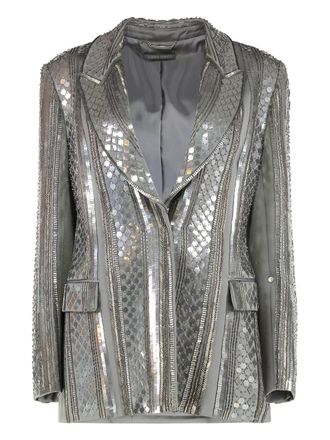 Alberta Ferretti blazer à sequins - Argent