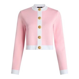 Balmain Strickjacke mit Kn&ouml;pfen - - Knitwear - Damen - Rosa - 2XS