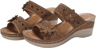Generic Cocila Sandales Et Mules Pour Femmes De Plage &agrave; Talons Inclin&eacute;S Femmes, Pantoufles Creuses D&eacute;Contract&eacute;Es, Chaussures Fond Inclin&eacute;, R&eacute;Tro Sandale Sport