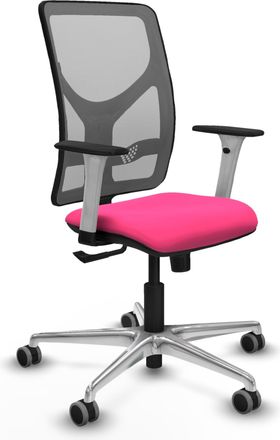 Piqueras y Crespo B&uuml;rostuhl in Rosa mit wei&szlig;en und schwarzen Armlehnen, h&ouml;henverstellbare Lendenwirbelst&uuml;tze, ausgestattet mit 3 Positionen und Schneideschaum, Grau/Ros