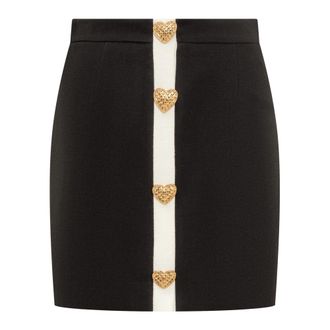 Moschino Heart Buttons Stretch Mini Skirt - - Skirts - Damen - Schwarzk - L