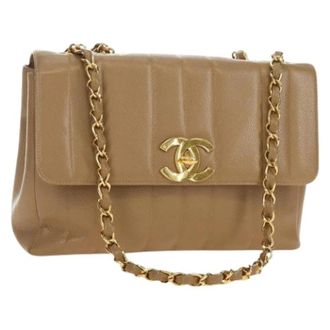 Chanel Pre-owned Vintage Schultertasche (Caviar-Leder) - - Pre-owned - Damen - Beige - ONE SIZE