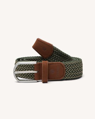 Faguo Ceinture tress&eacute;e kaki, beige et camel