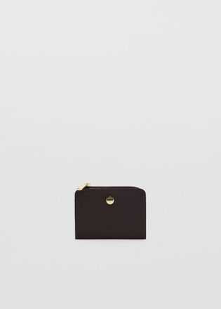 Mango Petit portefeuille en nylon chocolat - Femme - Taille unique - MANGO