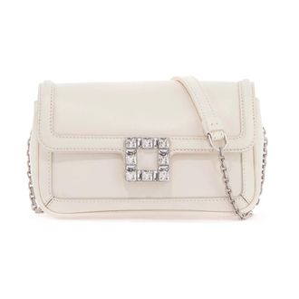 Roger Vivier Femme, Sacs, Blanc, Taille: ONE Size Sac Pochette avec Boucle en Cristal