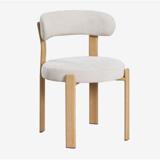 Sklum Pack mit 2 gepolsterten Esszimmerstühlen aus Eisen Jolie Braun Natur