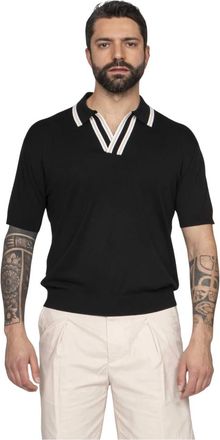 Paolo Pecora Homme, Tops, Noir, Taille: XL Polo In Seta