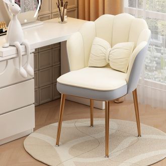 Generic Schminkstuhl, Polsterstuhl mit R&uuml;ckenlehne und Rutschfester Fu&szlig;st&uuml;tze - bequemer Schminkhocker f&uuml;rs Schlafzimmer