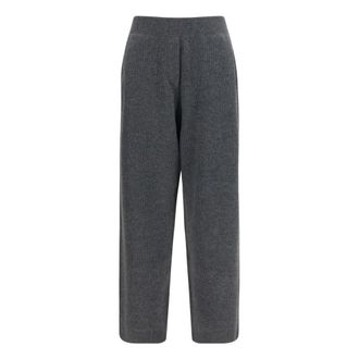 Brunello Cucinelli Pantalon en cachemire - Femme - Pantalons - Gris - Taille: 40 FR