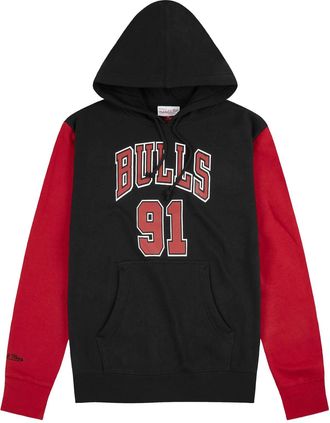 Mitchell & Ness NBA Name & Nummer Fashion Fleece Kapuzenpullover - Chicago Bulls | 1996 | Dennis Rodman, Gr&ouml;&szlig;e XL, Herren, Frauen, Kinder, Unisex, Fr&uuml;hling, Sommer, H