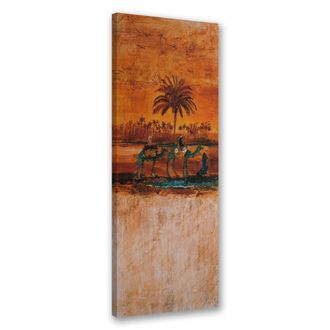 Feeby Bilder 45x140 cm W&uuml;ste Karawane 1 tlg Modern Vlies Wandbilder Leinwandbilder Bild auf Leinwand Kunstdruck Wand Wanddeko Design Schlafzimmer Flur Wohnz