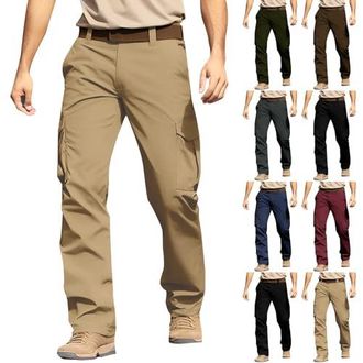 Generic Pantalon dext&eacute;rieur pour homme - Pantalon cargo durable pour homme - Coupe droite - Coupe ample - L&eacute;ger et respirant - Polyvalent - Pantalon de travai