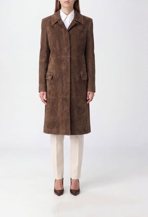 Tom Ford Einreihige lange Jacke aus Velours-Lammleder