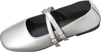 Generic Ballerines plates d&eacute;contract&eacute;es et confortables en similicuir pour femme avec bretelles, chaussures habill&eacute;es respirantes classiques Mary Jane pour le