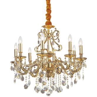 Ideal Lux Ideal Lux - Gioconda - Lustre en cristal &agrave; 8 ampoules au fini or antique, E14