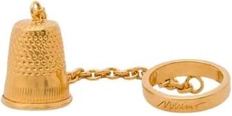 Moschino Femme, Accessoires, Jaune, Taille: M Bague en m&eacute;tal avec breloque