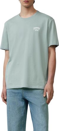 QS by s.Oliver Rundhals T-Shirt in Schwerer Jerseyware mit Frontprint