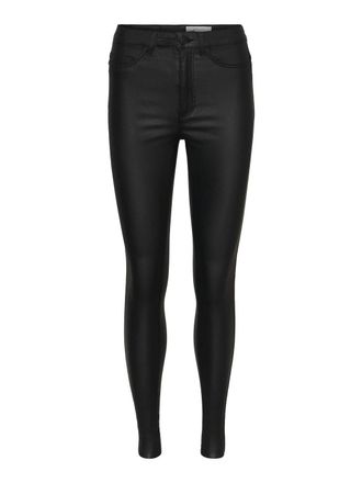 Noisy May Noisy may Damen Nmcallie Hw skinny belagte bukser Noos Hose, Schwarz Beschtichtet, L / 32L EU
