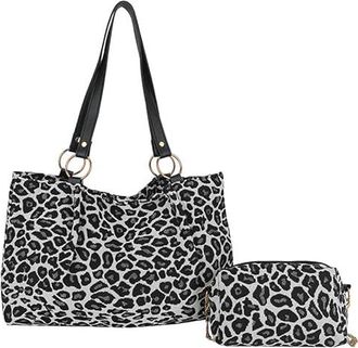 Generic Sac &agrave; bandouli&egrave;re grande capacit&eacute; pour femme et fille Imprim&eacute; l&eacute;opard z&eacute;br&eacute; Sac &agrave; main &agrave; bandouli&egrave;re pour voyage, shopping, travail, usage quotidien, 