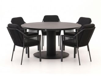 Tierra Outdoor Liv/La Fonte &oslash; 150 cm Gartenm&ouml;bel-Set 6-teilig stapelbar